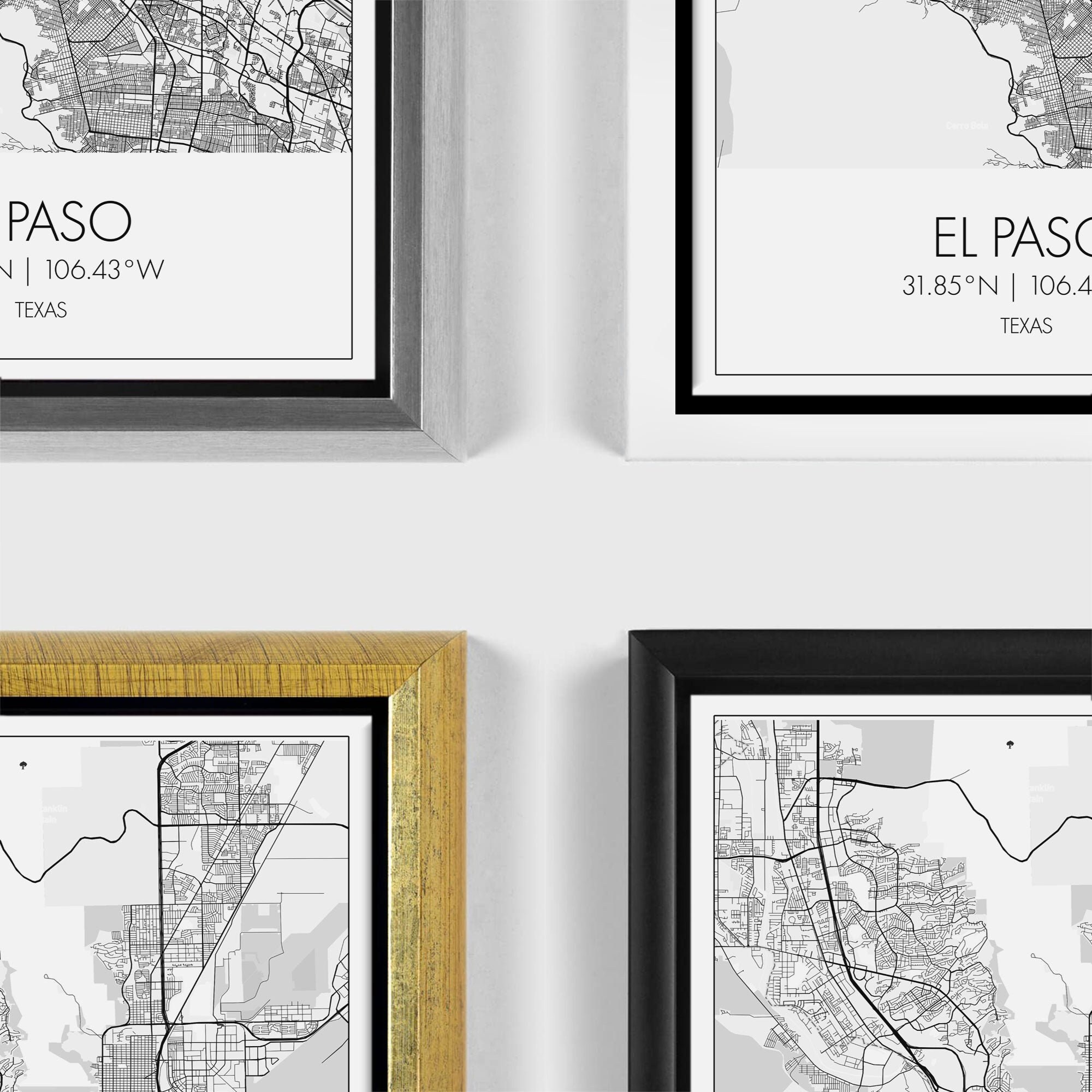 El Paso Street Map Texas Map City Map Art Minimalist Art - Etsy