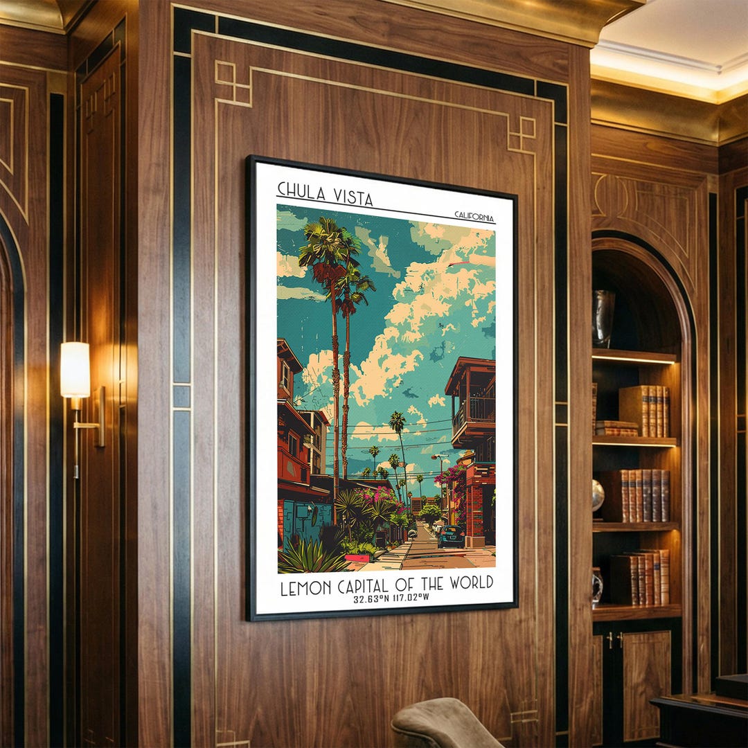 Chula Vista Travel Poster, Canvas Print, City Travel Poster, Vintage ...