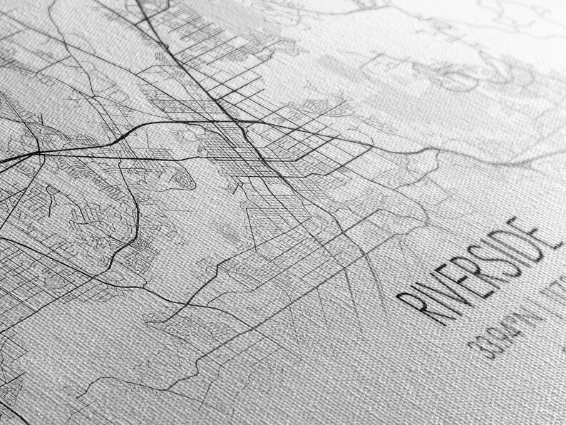 Riverside City Map California Art Map Print Minimalist Wall - Etsy