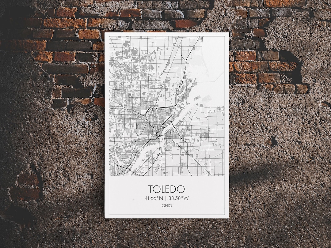 Toledo Street Map Ohio Map City Map Print Modern Wall Art - Etsy