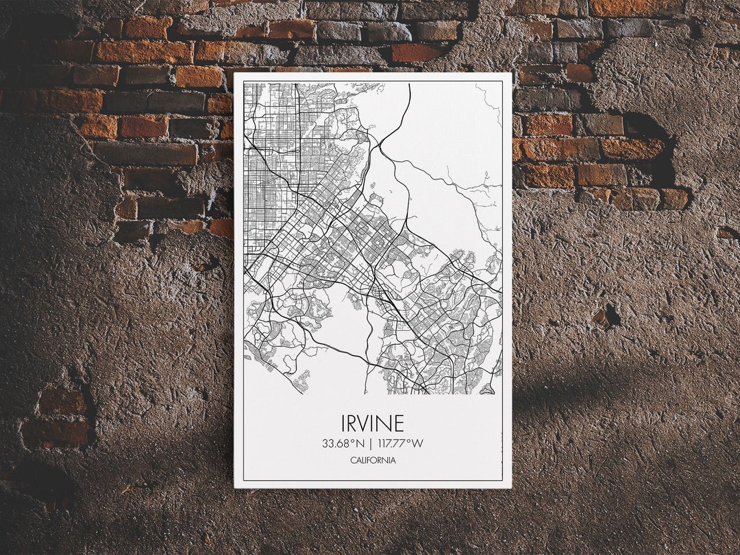 Irvine Street Map California Map City Map Art Minimalist - Etsy