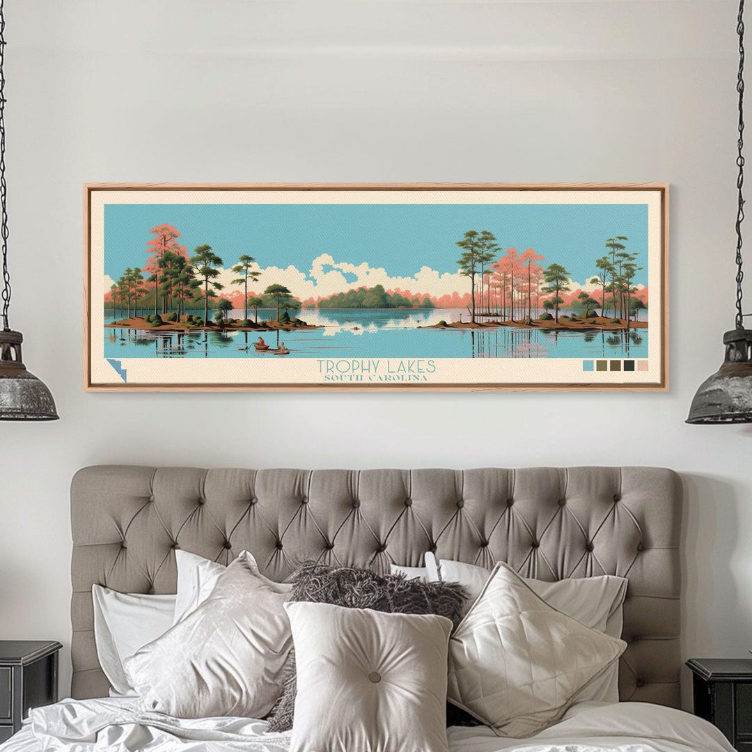 Trophy Lakes South Carolina Canvas Print: Mid-century Modern Lake House ...