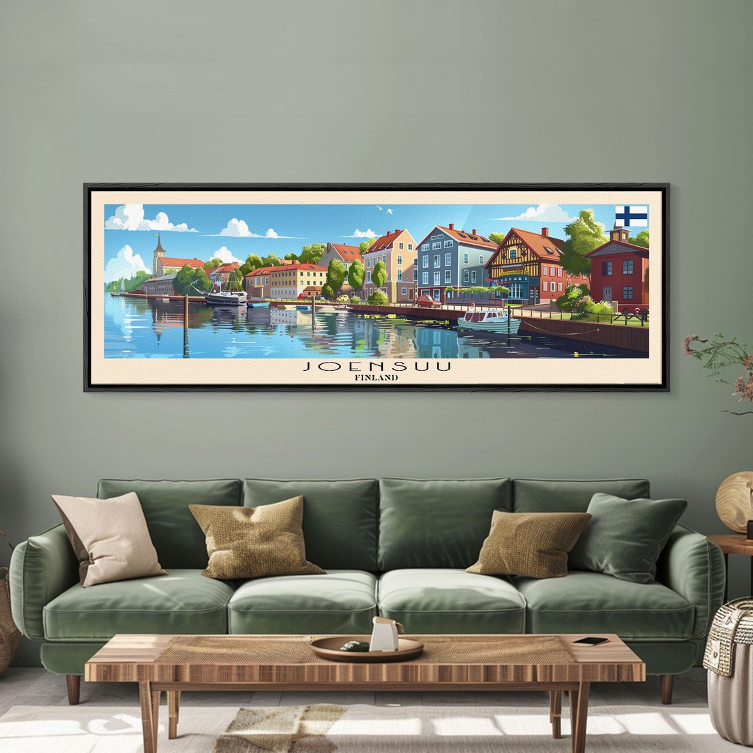 Joensuu Finland Wall Art, Panoramic Travel Poster, Panoramic Framed ...
