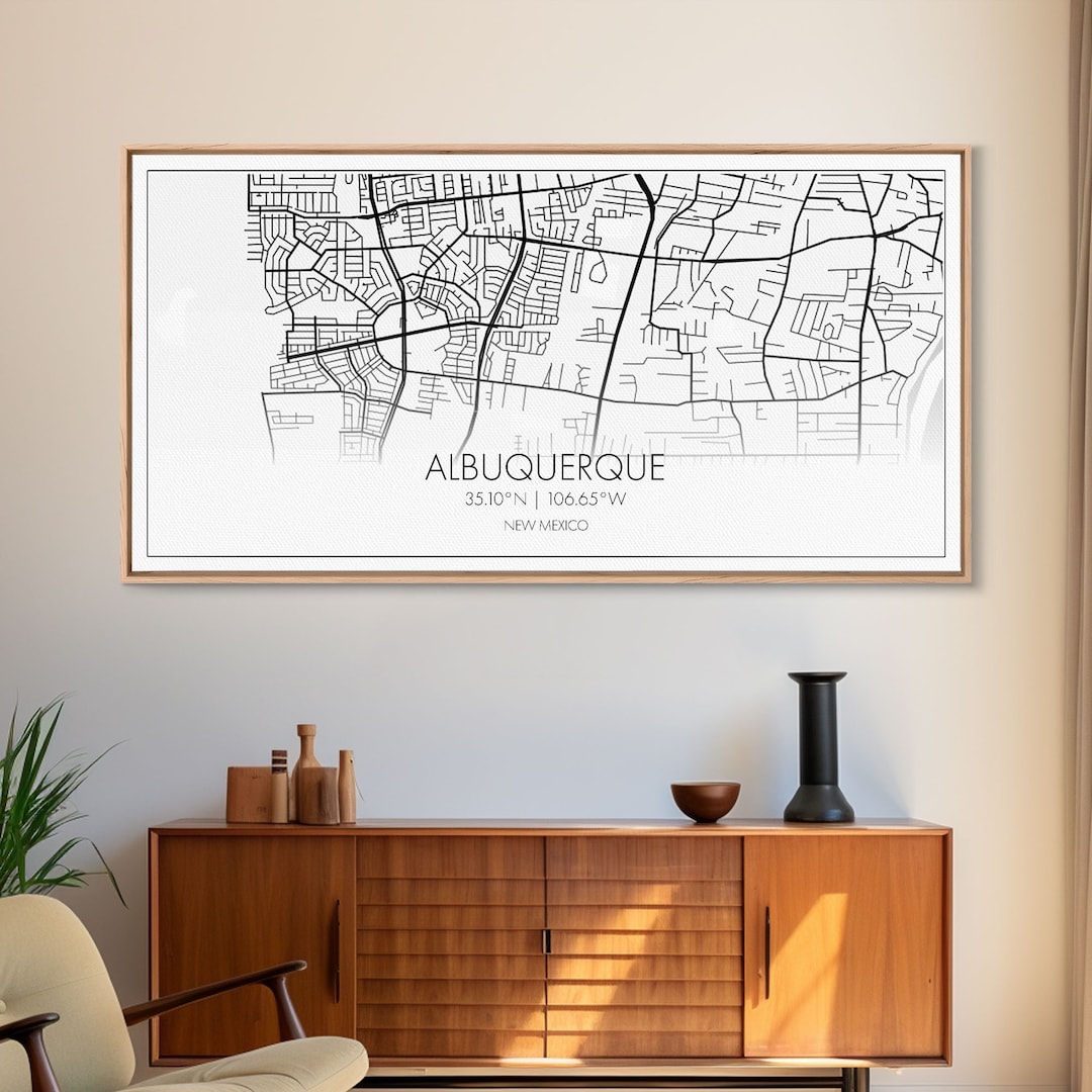 Albuquerque Street Map, New Mexico Map, Map Print, Modern Art, Wall Art ...