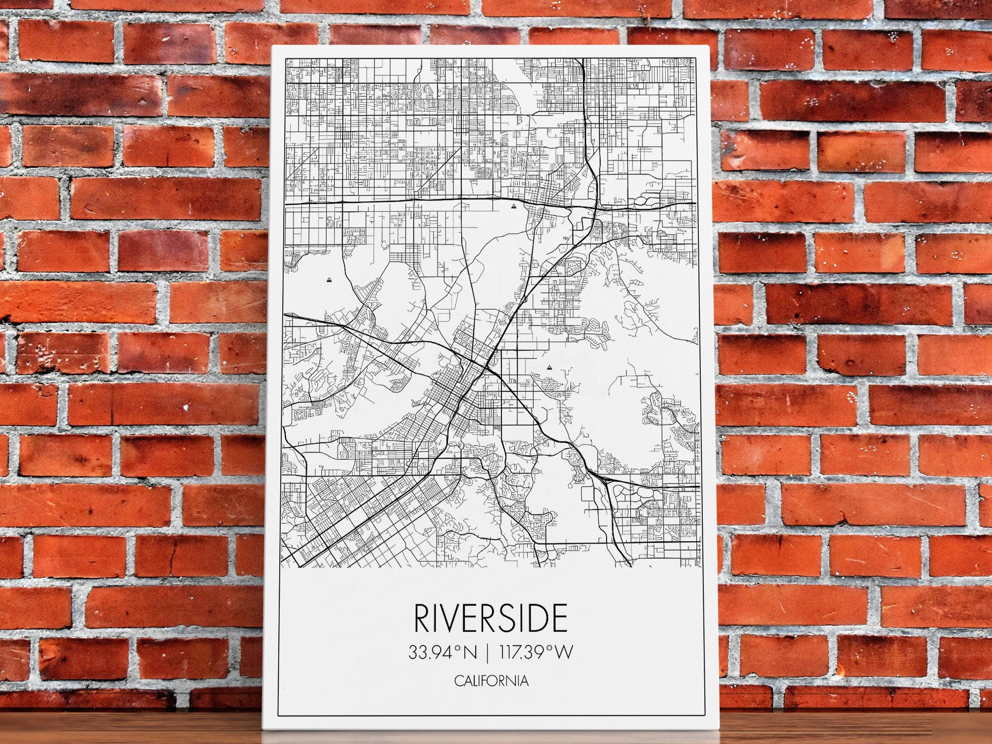 Riverside Street Map California Map City Map Art Minimalist - Etsy