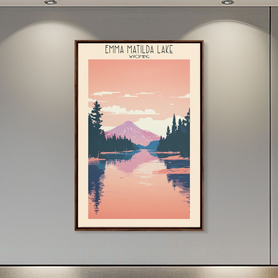 Emma Matilda Lake Wyoming Framed Canvas Print, Lake House Art, Travel ...