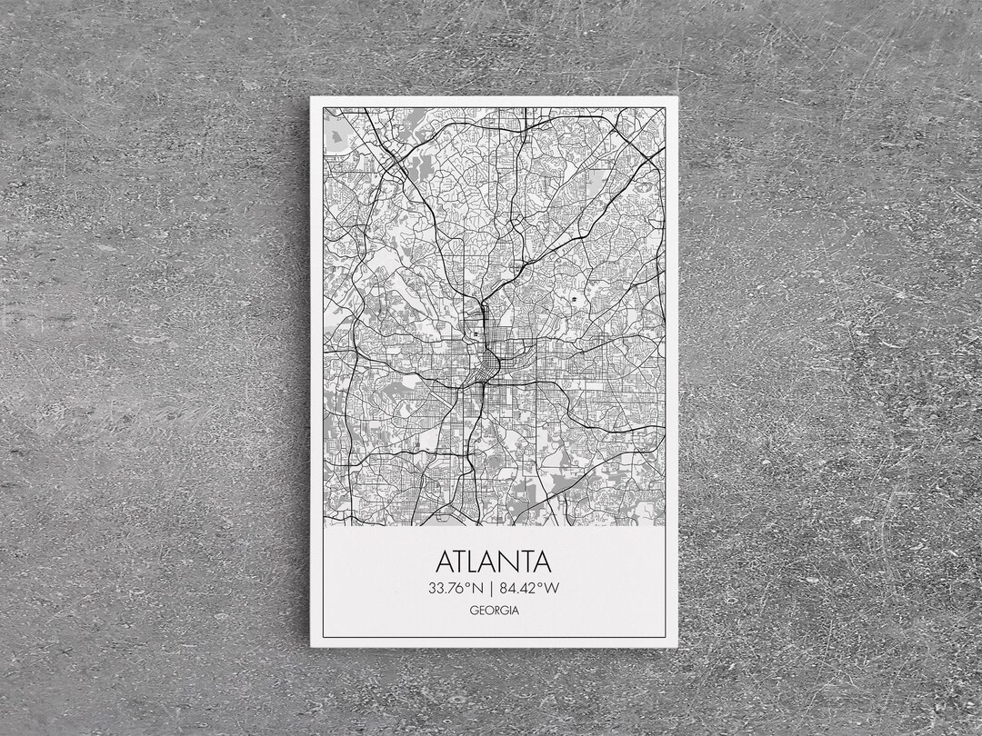 Atlanta Street Map Georgia Map City Map Art Travel Print - Etsy