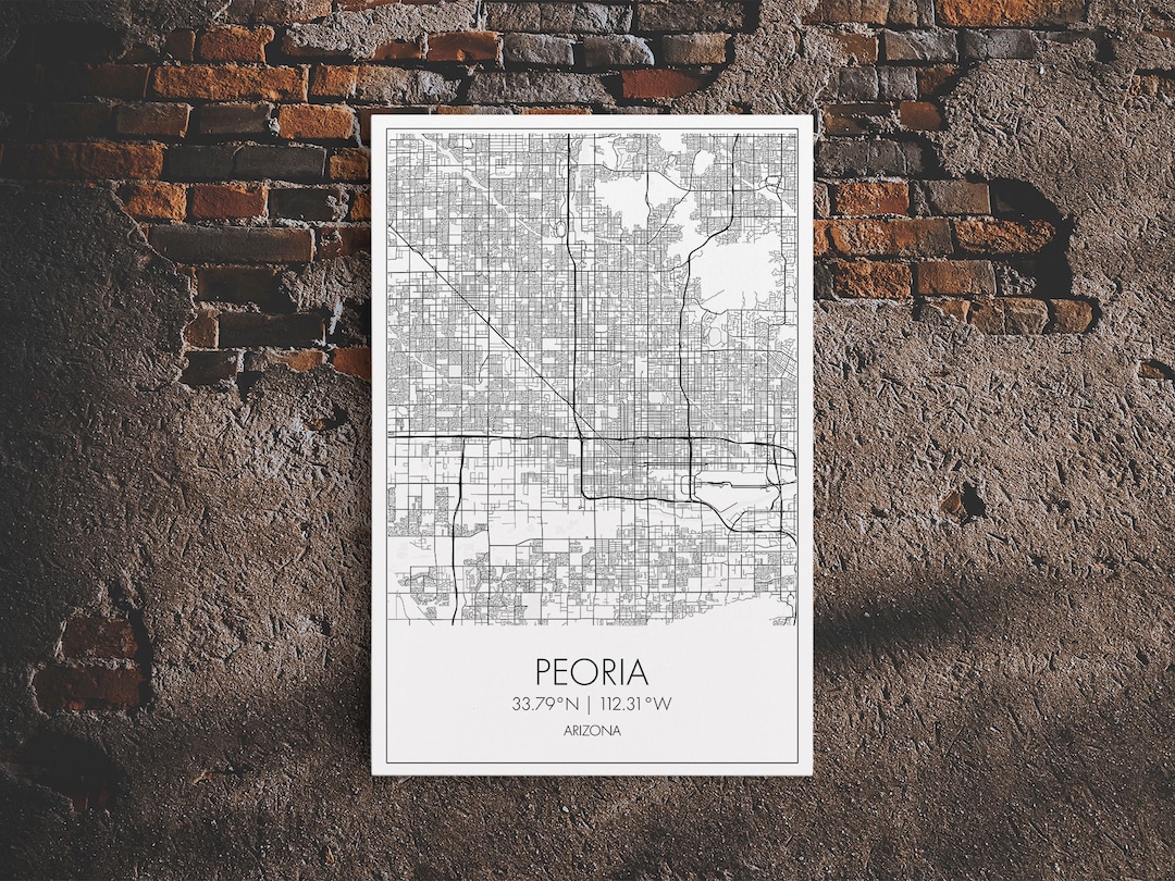 Peoria Street Map Arizona Map City Map Art Minimalist Art - Etsy