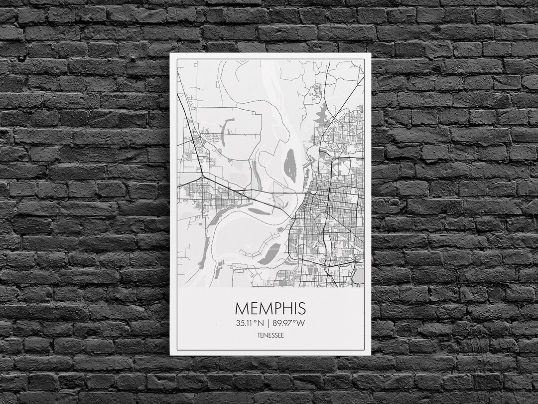 Memphis Street Map, Tennessee Map, City Map Art, Modern Art, Wall Art ...