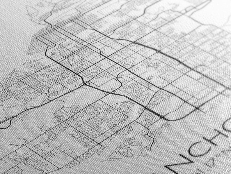 Anchorage Street Map Alaska Map City Map Wall Décor - Etsy