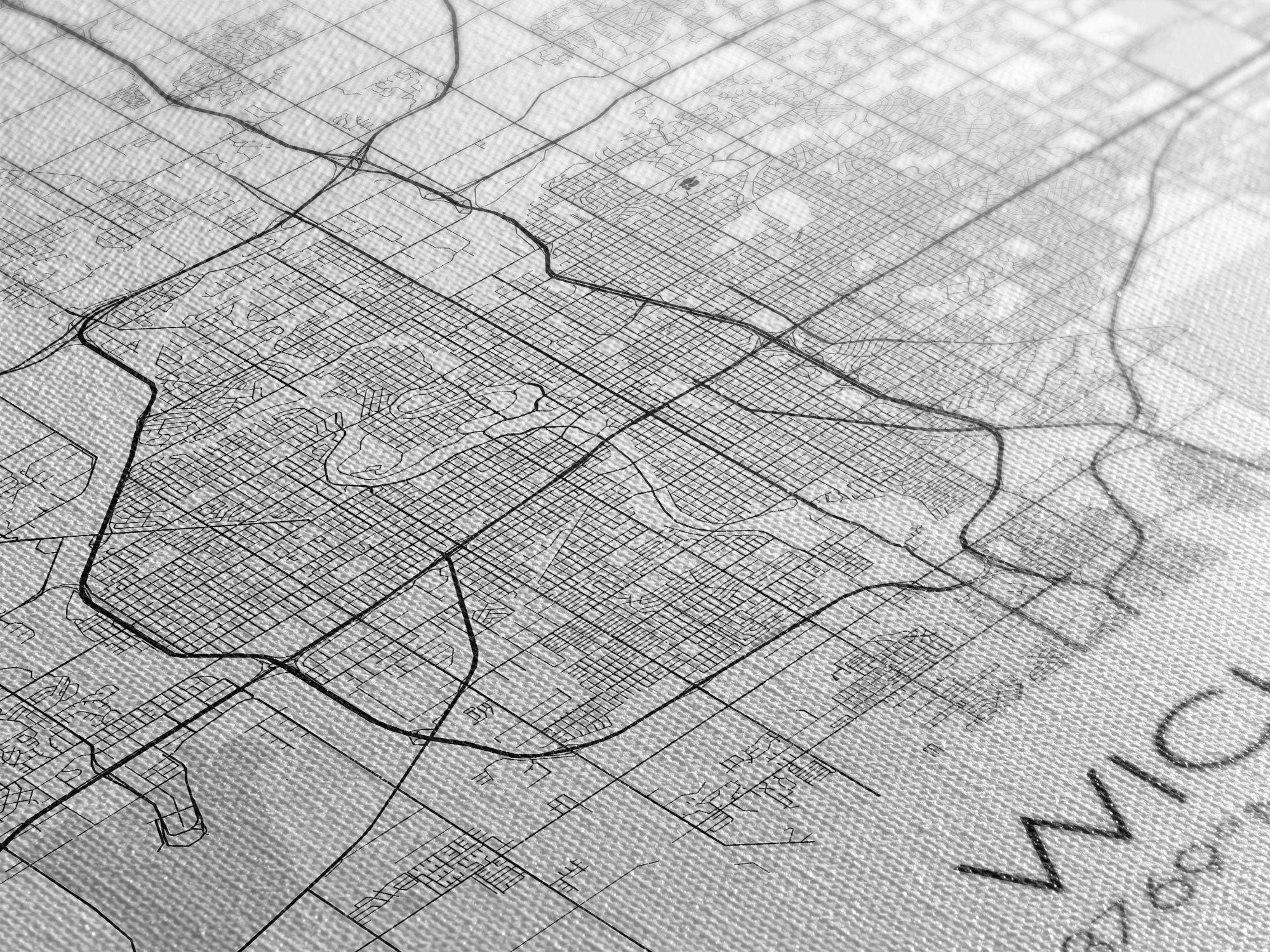 Wichita Street Map Kansas Map City Map Print Minimalist - Etsy