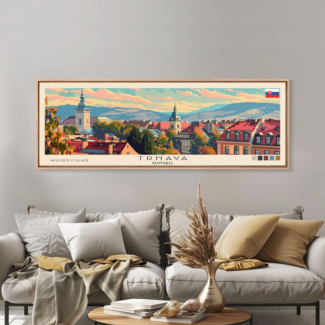 Trnava Slovakia Wall Art, Panoramic Travel Poster, Panoramic Framed ...
