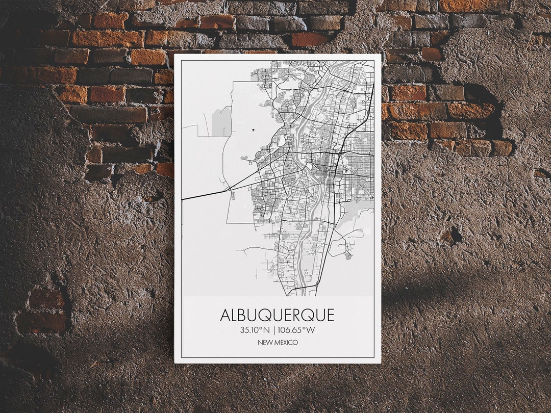 Albuquerque Street Map New Mexico Mapman Cave Wall Art City - Etsy