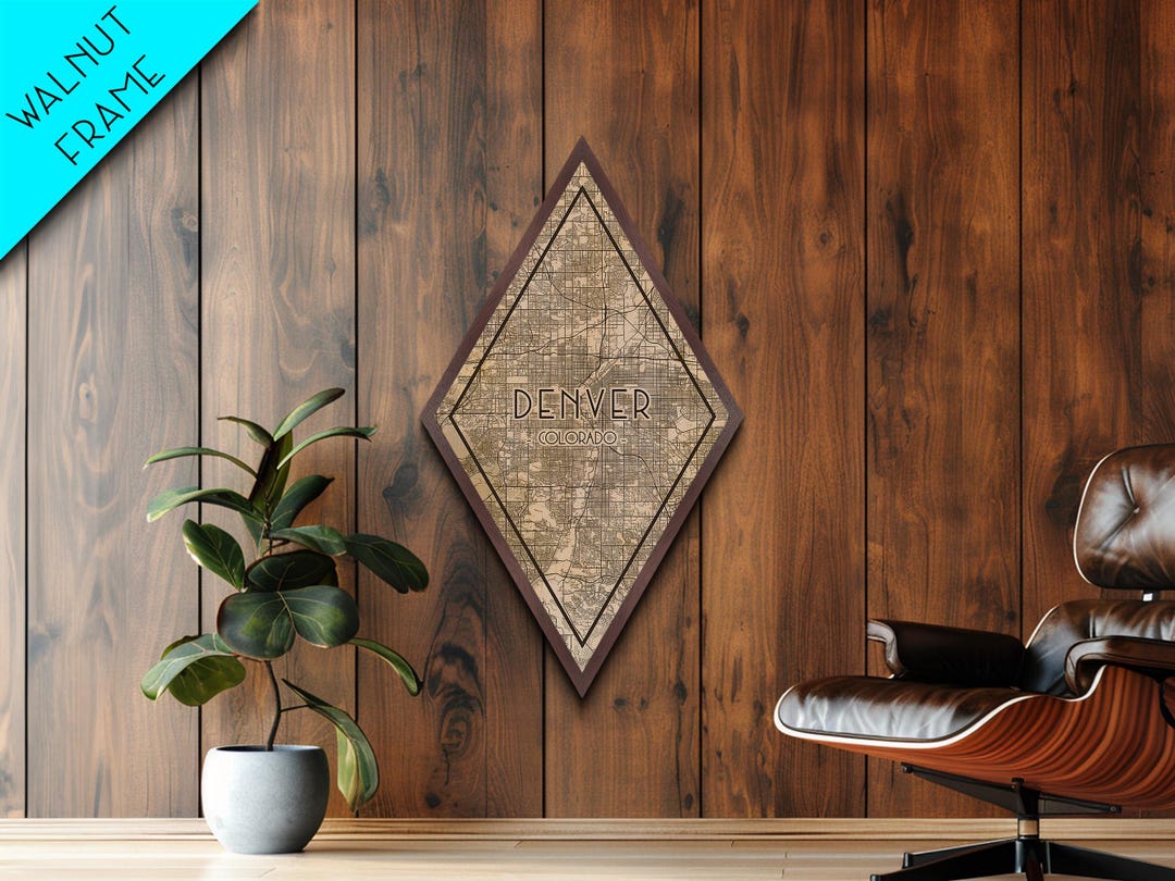 Denver Diamond Shaped Travel Poster, Custom Diamond Shaped Wall Art ...