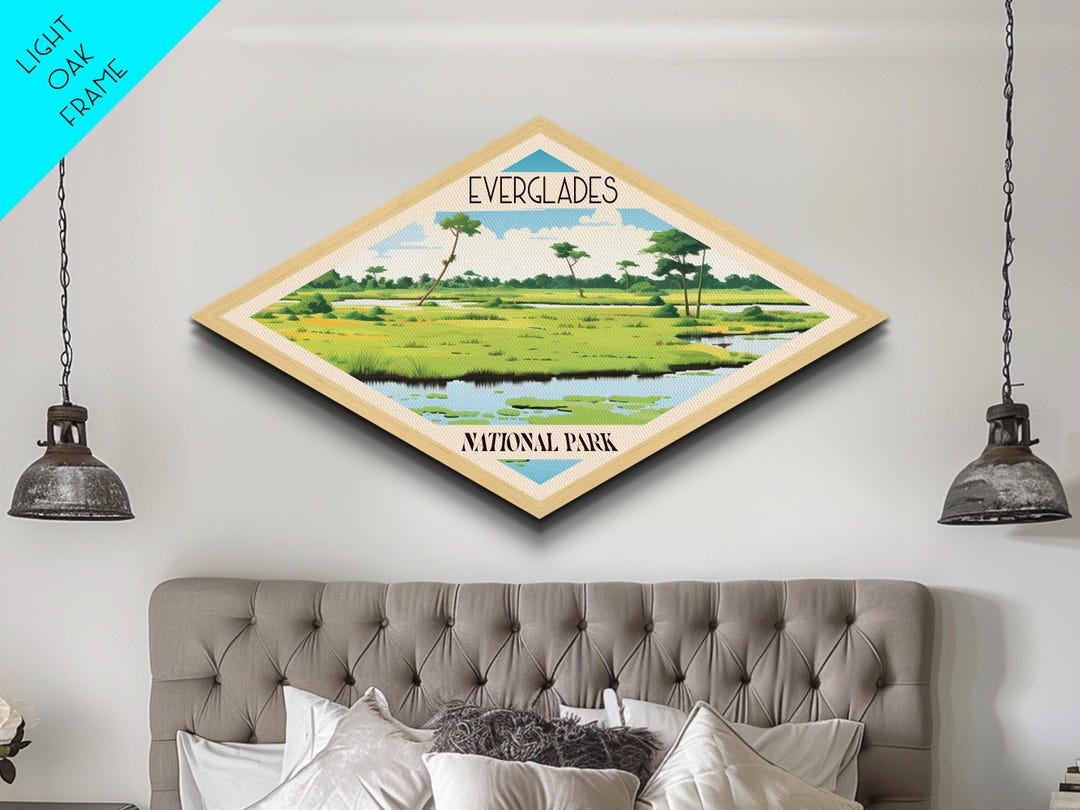 Retro Everglades National Park Travel Poster Canvas Texture Print ...