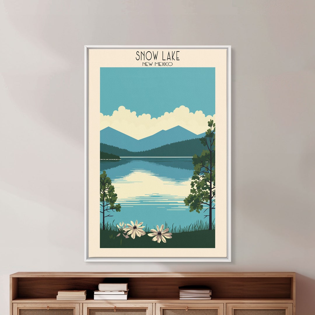 Snow Lake New Mexico Canvas Print: Vintage Travel Poster Art - Etsy