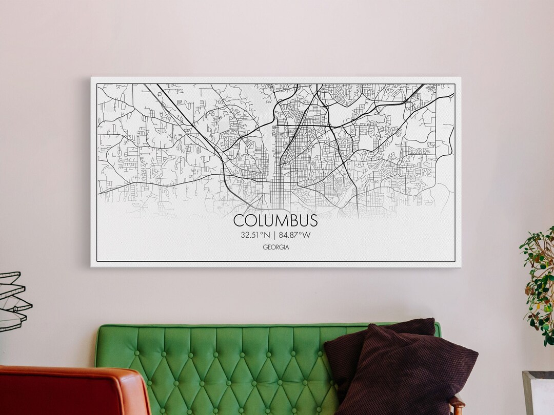 Columbus Street Map Georgia Map Map Print Modern Art Wall - Etsy