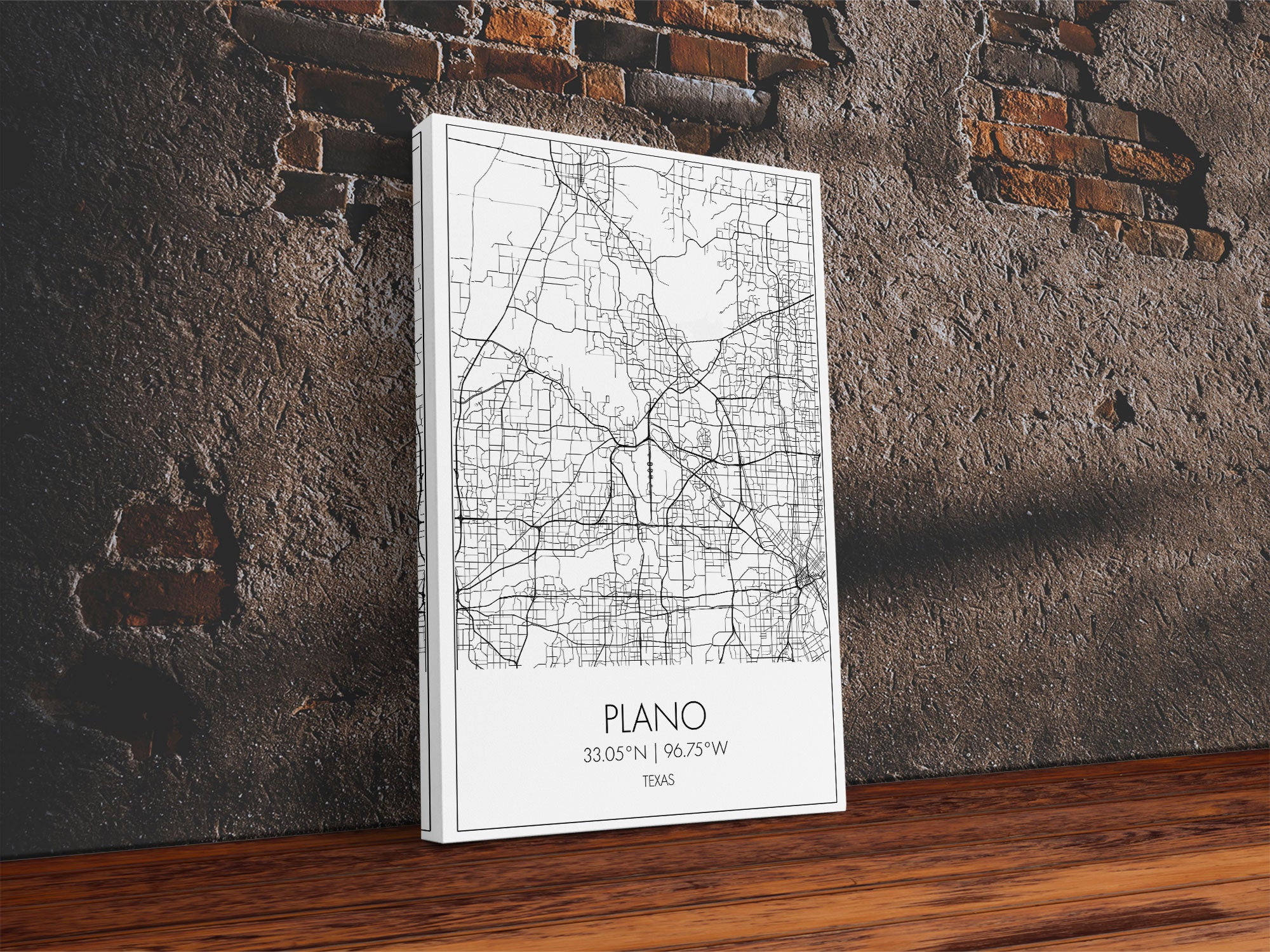 Plano Street Map Texas Map City Map Art Minimalist Art - Etsy