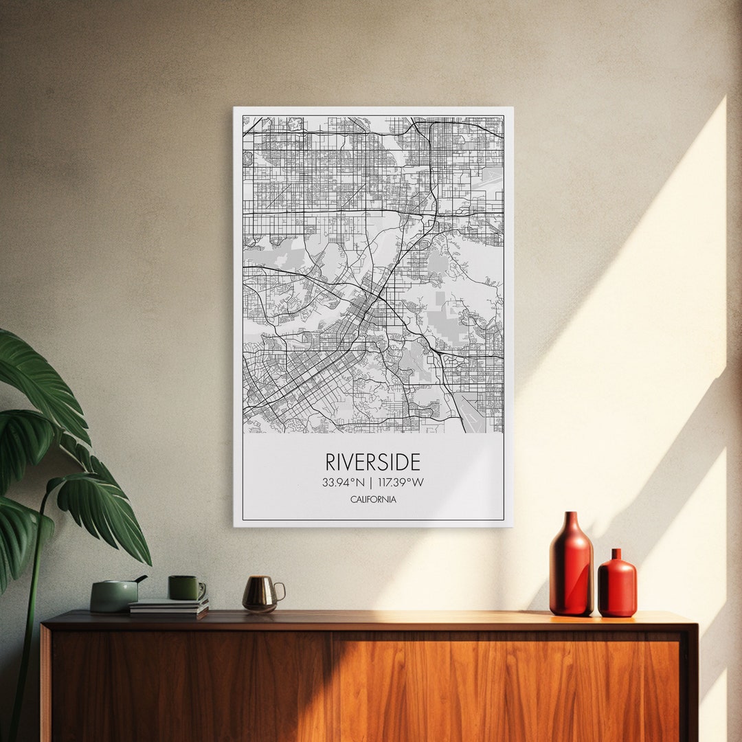 Riverside Street Map, California Map, City Map Art, Minimalist Art ...