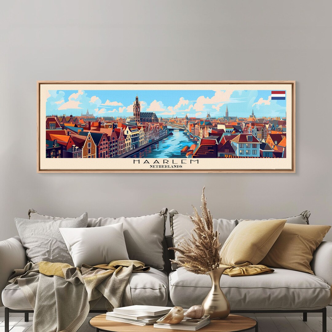 Haarlem Netherlands Travel Art: Panoramic Canvas Print or Metal Wall ...
