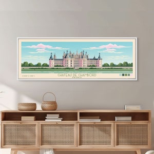 Chateau De Chambord Travel Poster Print, Framed Canvas Print, France ...