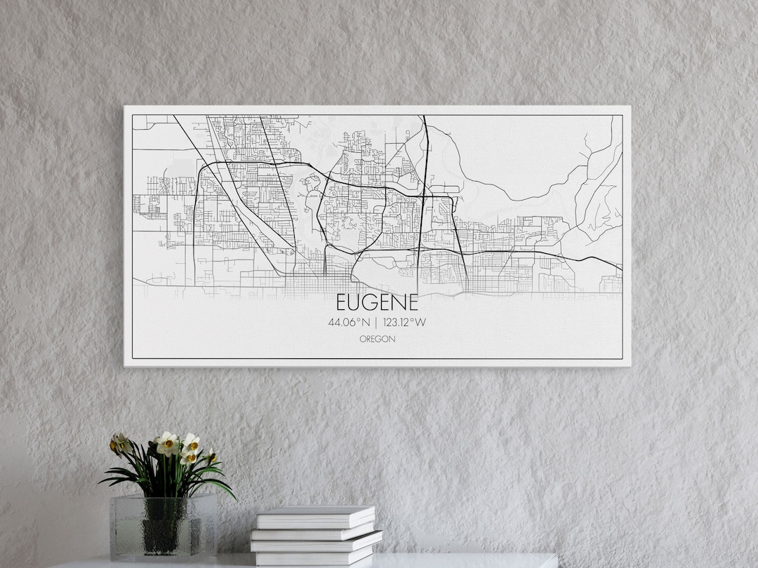 Eugene Street Map Oregon Map Map Art Minimalist Art Wall - Etsy
