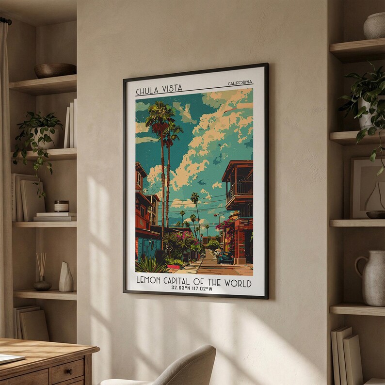 Chula Vista Travel Poster, Canvas Print, City Travel Poster, Vintage ...