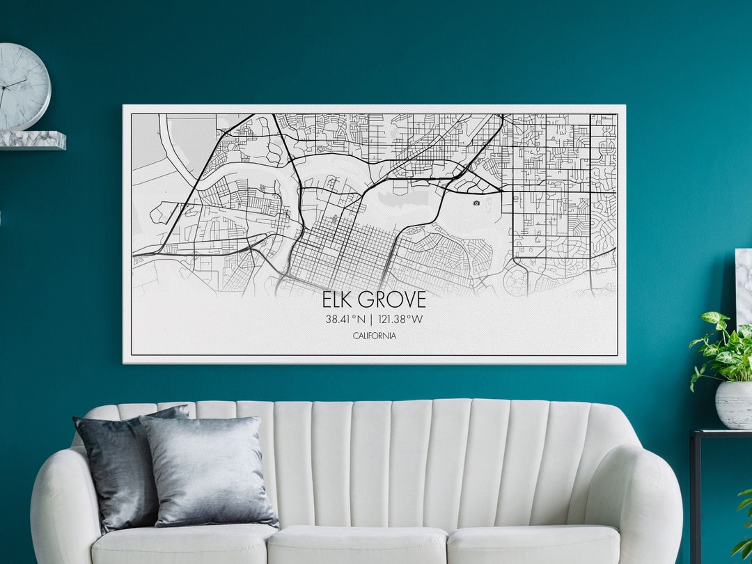 Elk Grove Street Map California Map Map Art Minimalist Art - Etsy