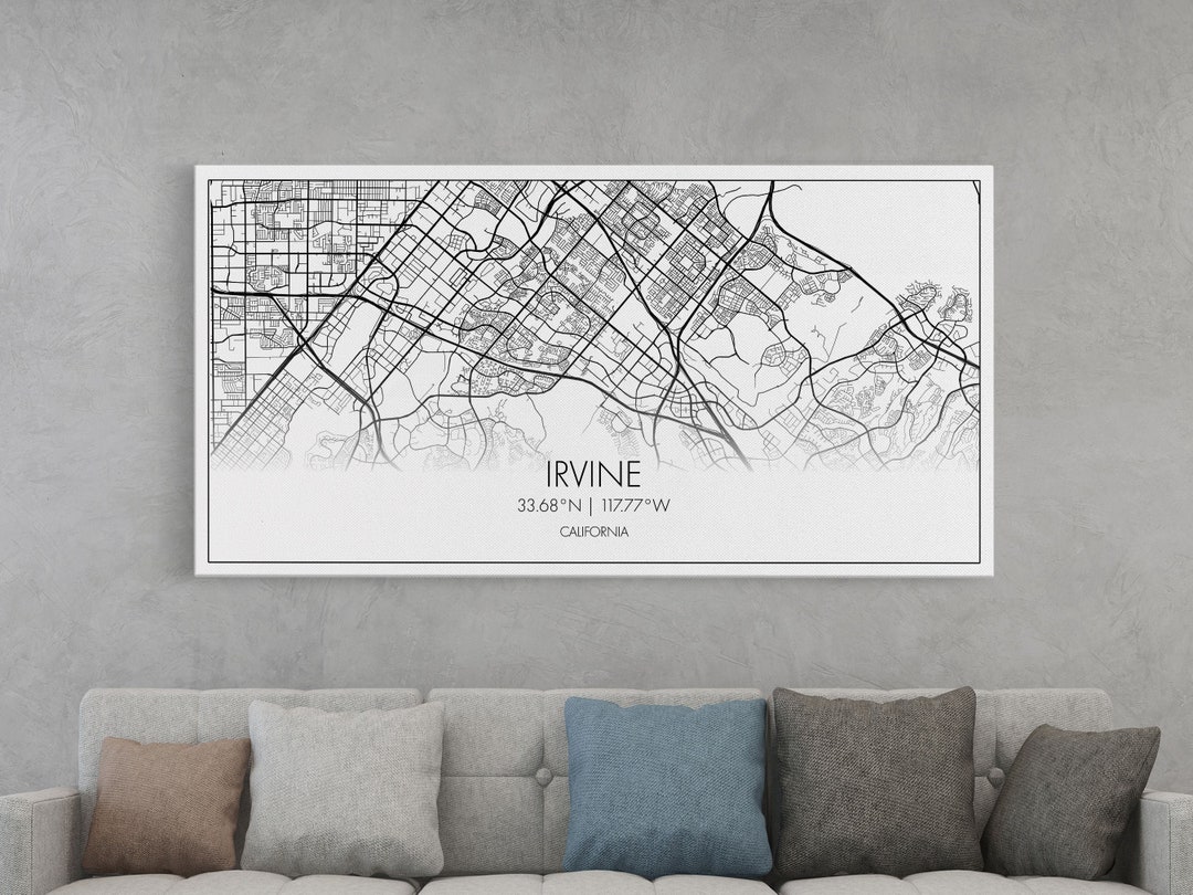 Irvine City Map California Map Map Art Modern Art Wall - Etsy