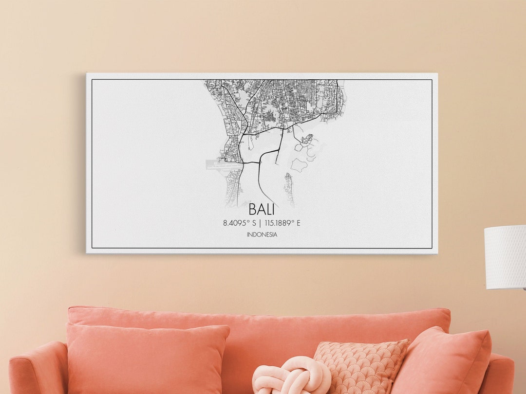 Bali Street Map Indonesia Map Map Print Modern Art Wall - Etsy