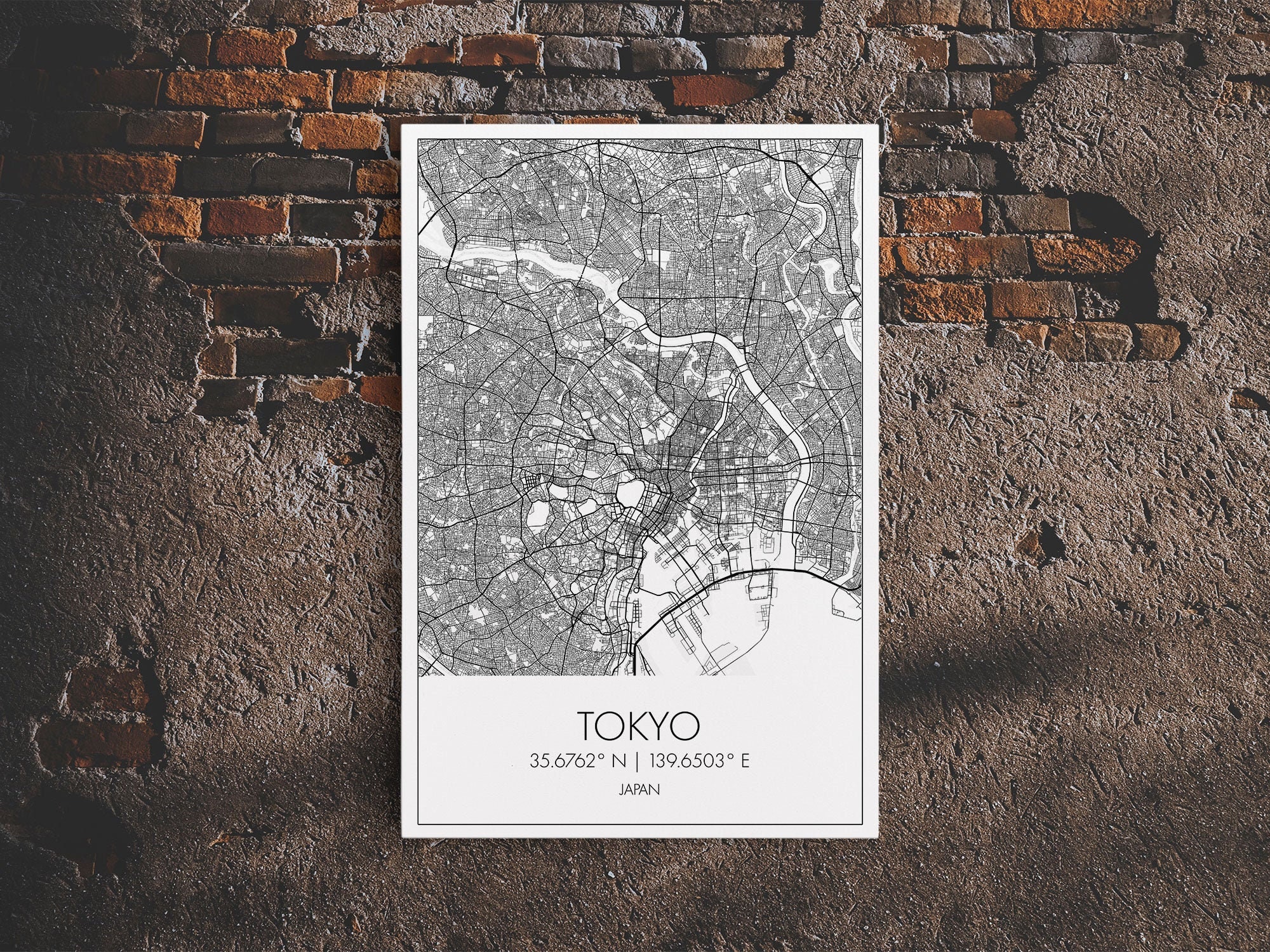 Tokyo Street Map Japan Map Asia City Map Print Modern Wall - Etsy