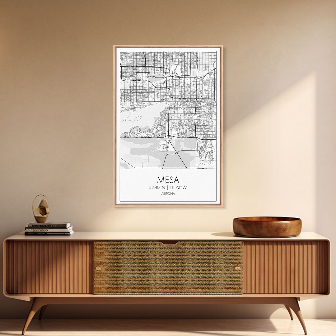 Mesa Arizona Map Art: Modern City Canvas Print - Etsy