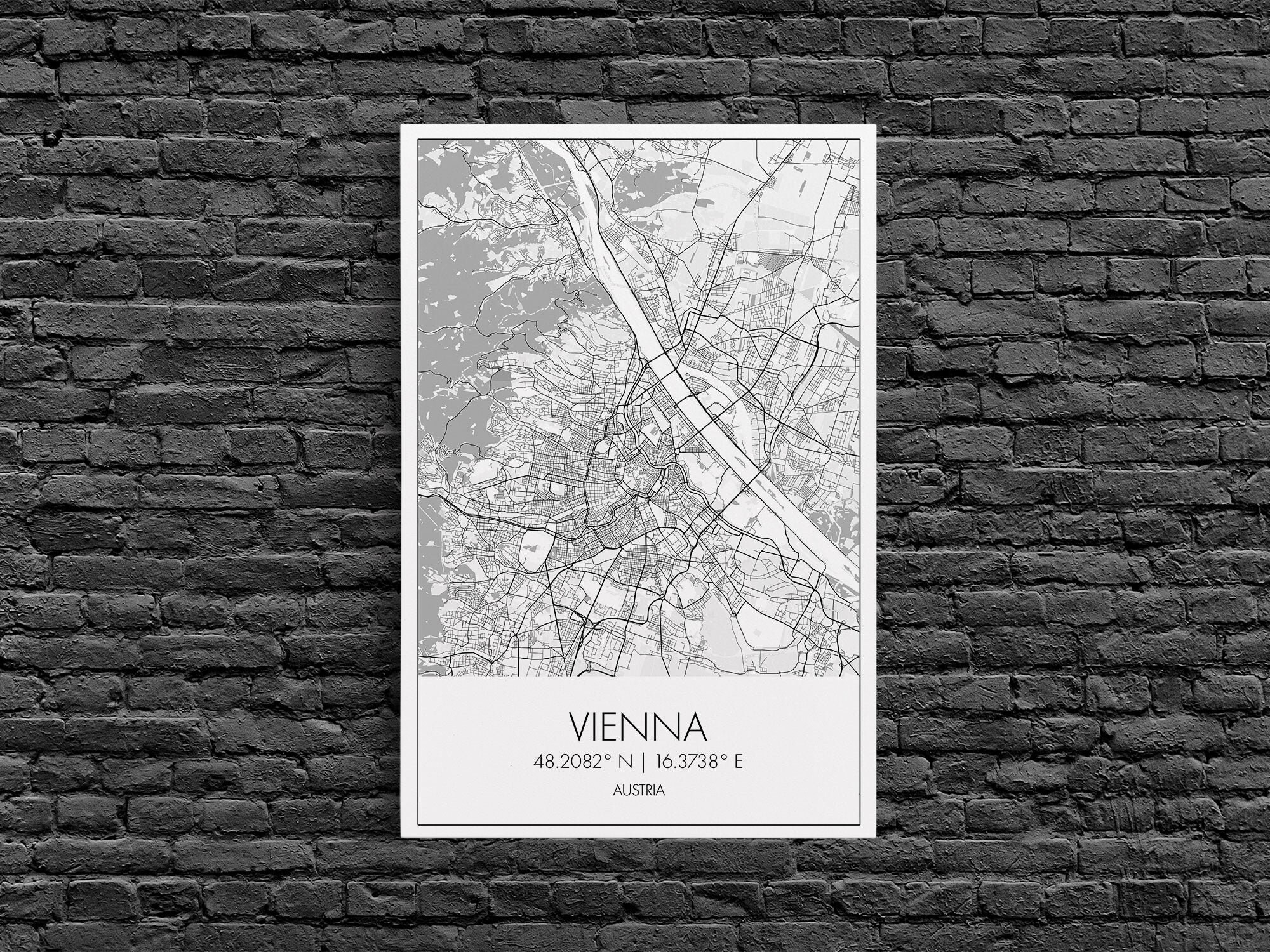 Vienna Street Map Austria Map City Map Print Modern Wall - Etsy