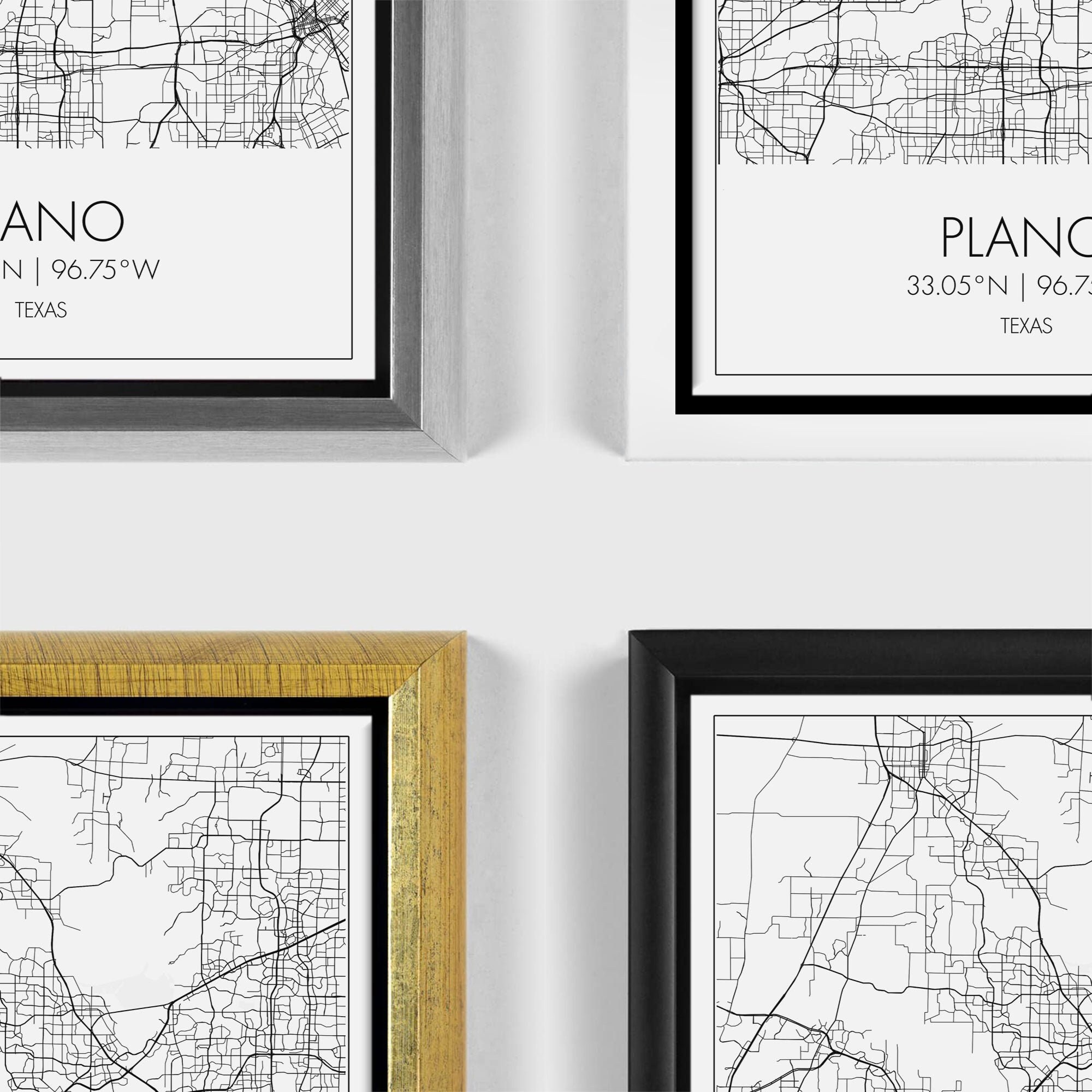 Plano Street Map Texas Map City Map Art Minimalist Art - Etsy