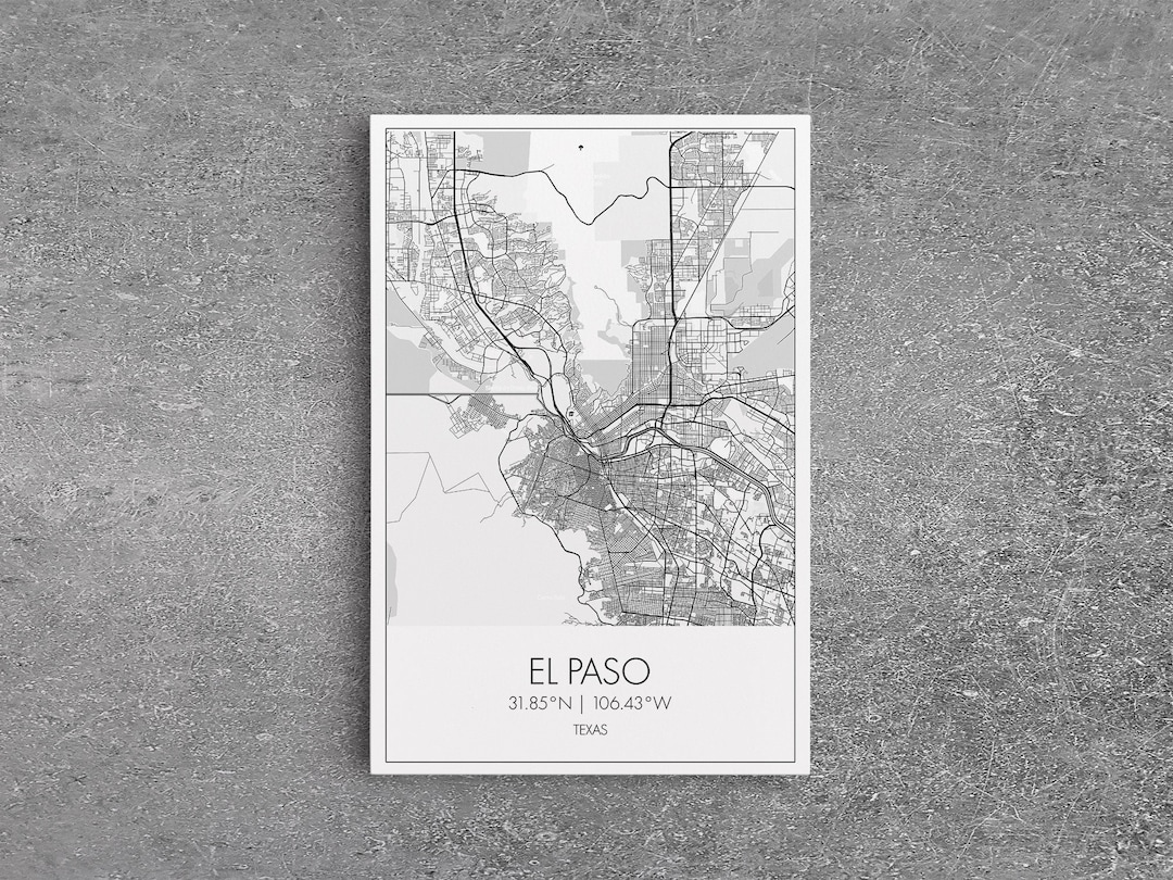 El Paso Street Map Texas Map City Map Art Minimalist Art - Etsy