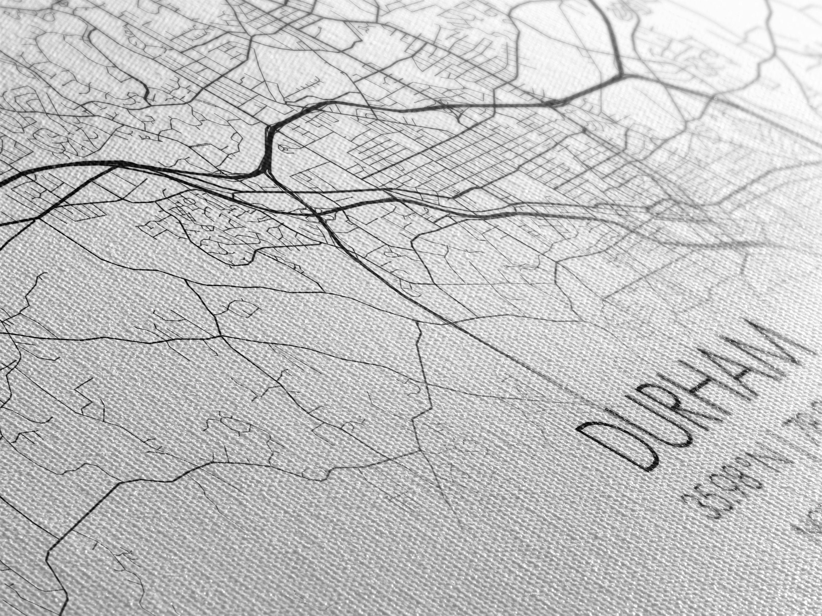 Durham Street Map North Carolina Map Map Art Minimalist - Etsy