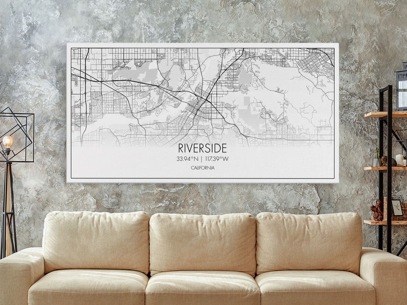 Riverside City Map California Art Map Print Minimalist Wall - Etsy