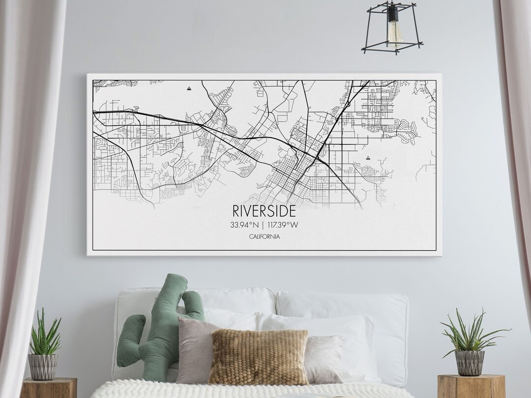 Riverside City Map California Art Map Print Minimalist Wall - Etsy