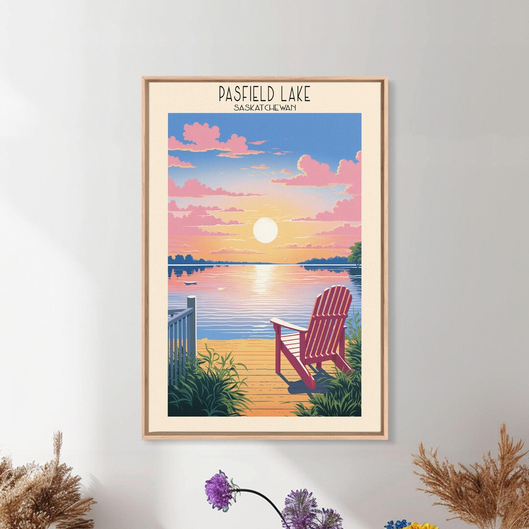 Pasfield Lake Saskatchewan Canvas Print: Mid-century Travel Poster - Etsy