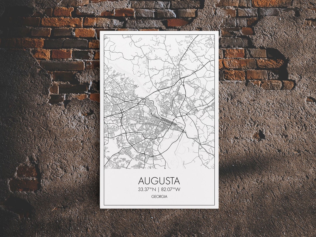 Augusta Street Map Georgia Map City Map Art Dorm Wall Art - Etsy
