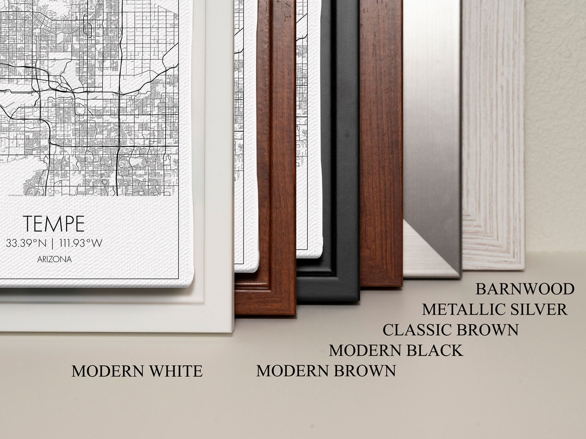 Tempe Street Map Arizona Map City Map Print Modern Wall - Etsy