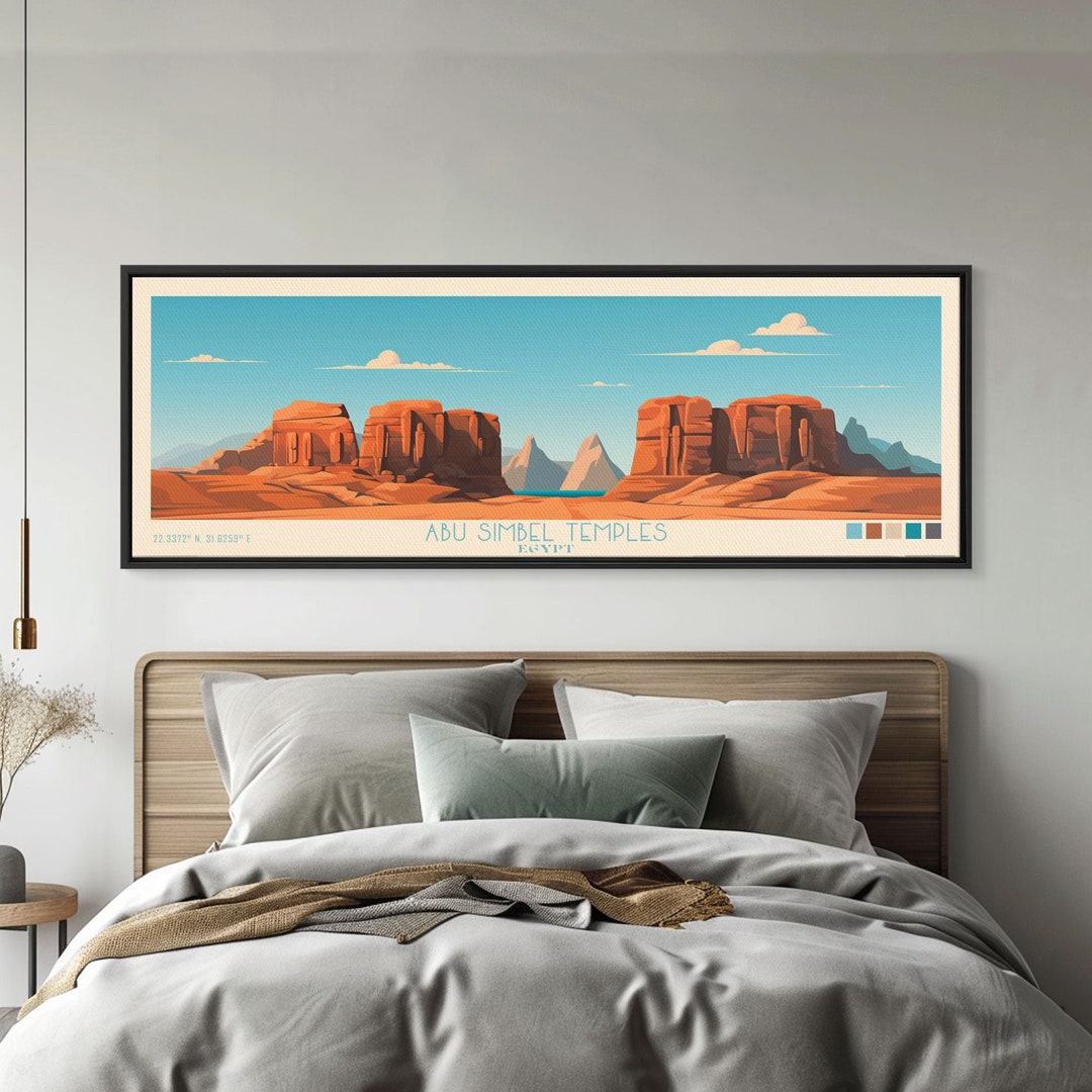 Abu Simbel Temples Egypt Travel Poster Print, Framed Canvas Print ...