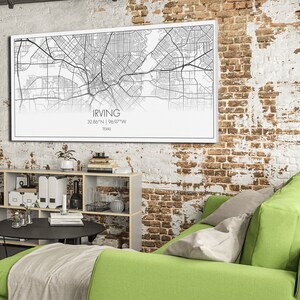Irving City Map Texas Map Map Art Modern Art Wall Art - Etsy