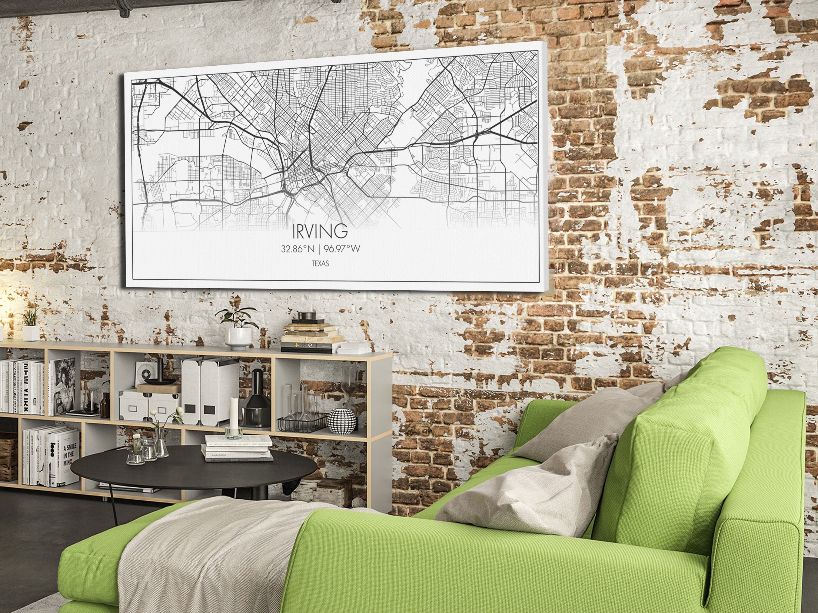 Irving City Map Texas Map Map Art Modern Art Wall Art - Etsy