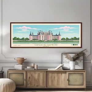 Chateau De Chambord Travel Poster Print, Framed Canvas Print, France ...