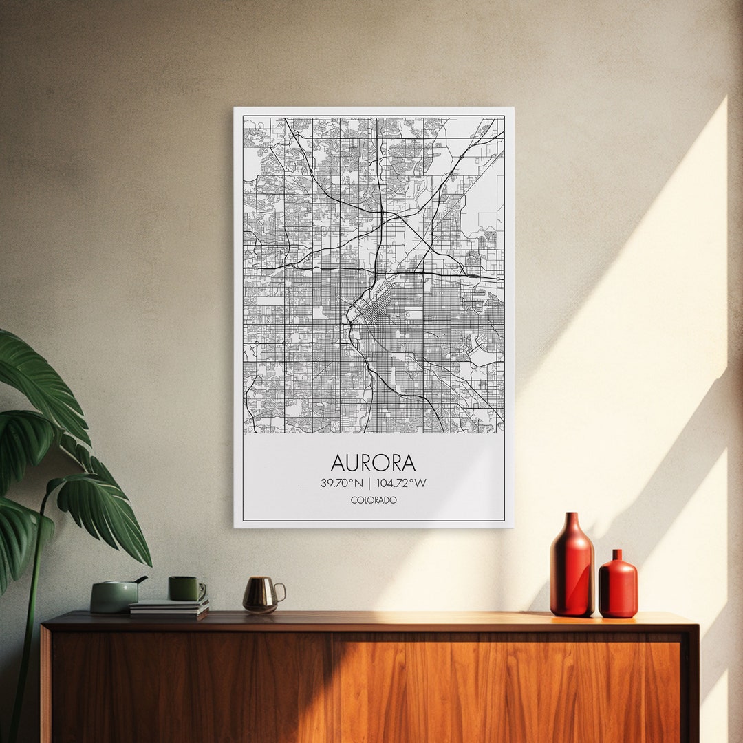 Aurora Street Map, Colorado Map, City Map Print, Travel Lover Gift ...
