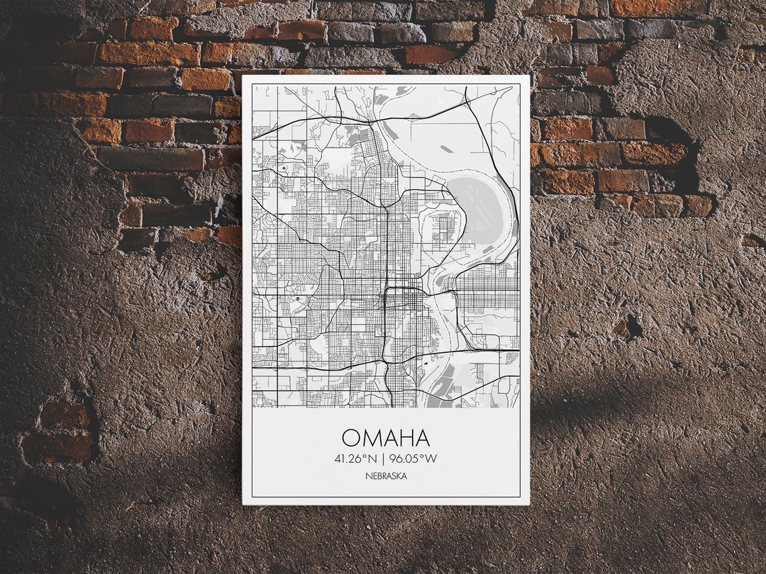 Omaha Street Map Nebraska Map City Map Art Modern Art Wall - Etsy