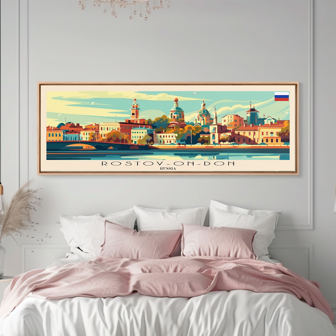 Rostov on Don Russia Panoramic Travel Poster, Framed Canvas Print or ...