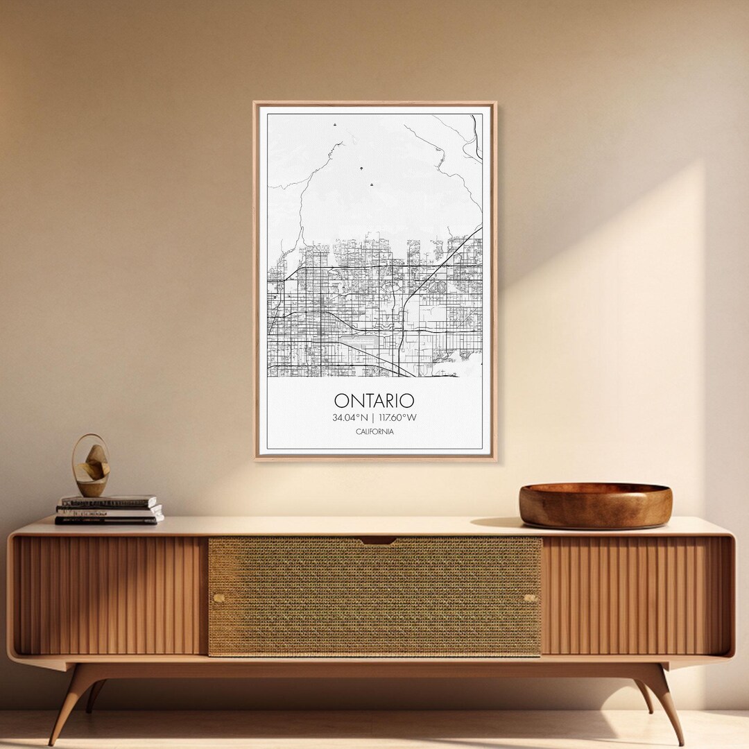 Ontario California Map Art: Modern Cityscape Canvas Print - Etsy