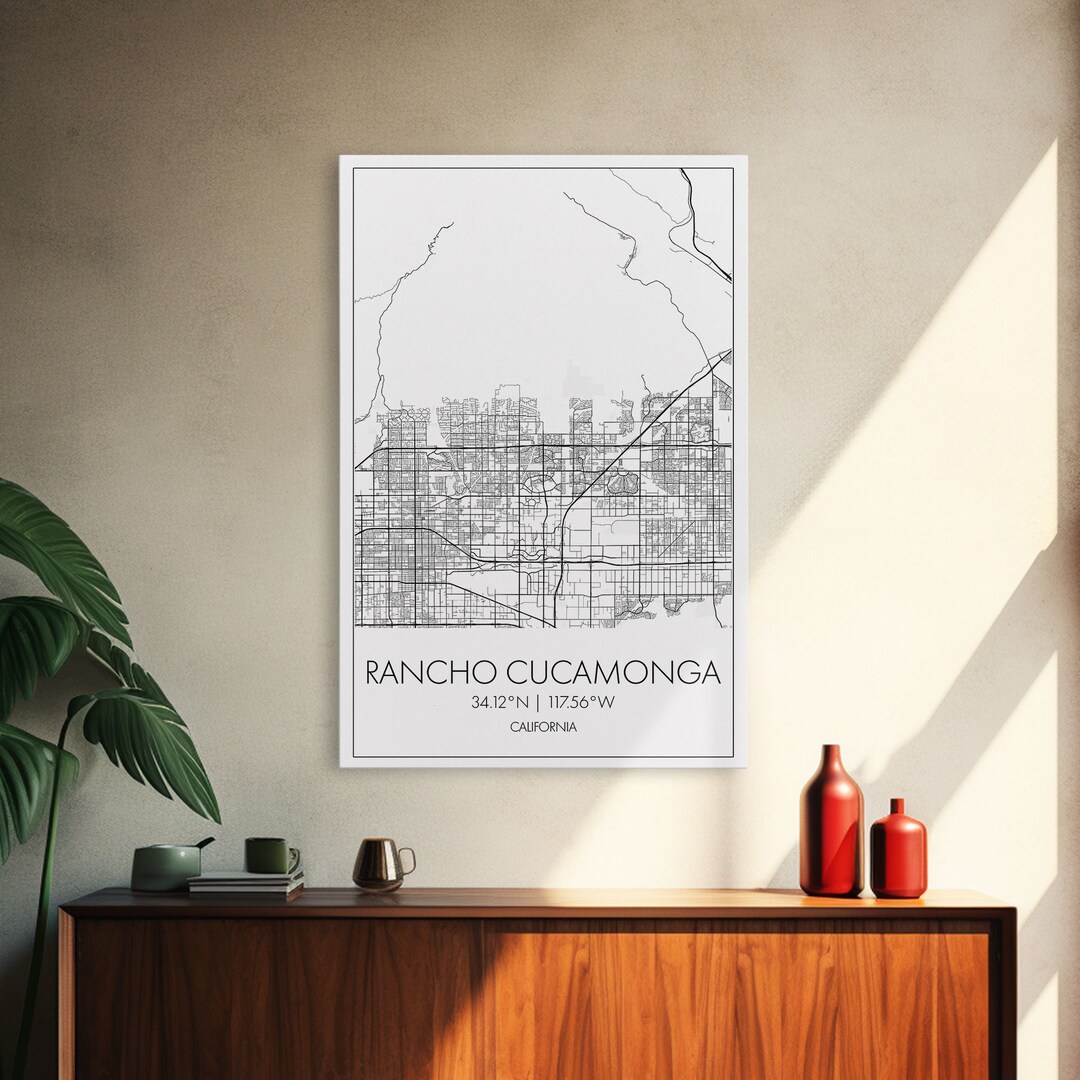Rancho Cucamonga Street Map, California Map, City Map Art, Minimalist ...